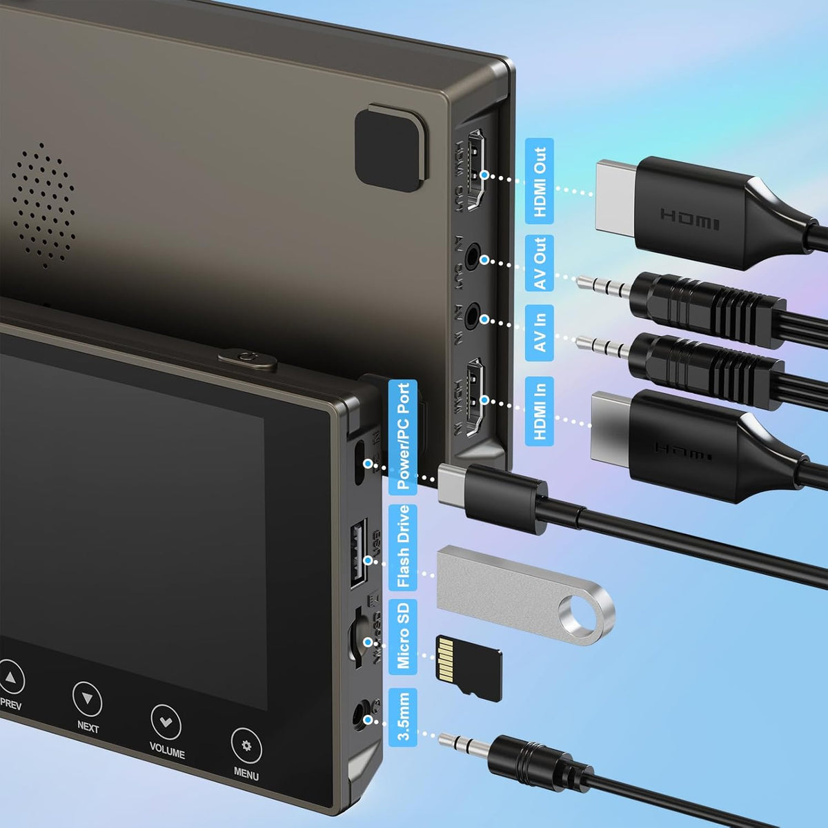 VHS to Digital Converter 3.0, 5" Convert VHS to Digital, 4K VCR HI8 8M ...