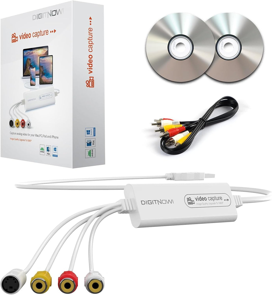 VHS to Digital Converter, USB Video Capture Card, Video Capture Device ...