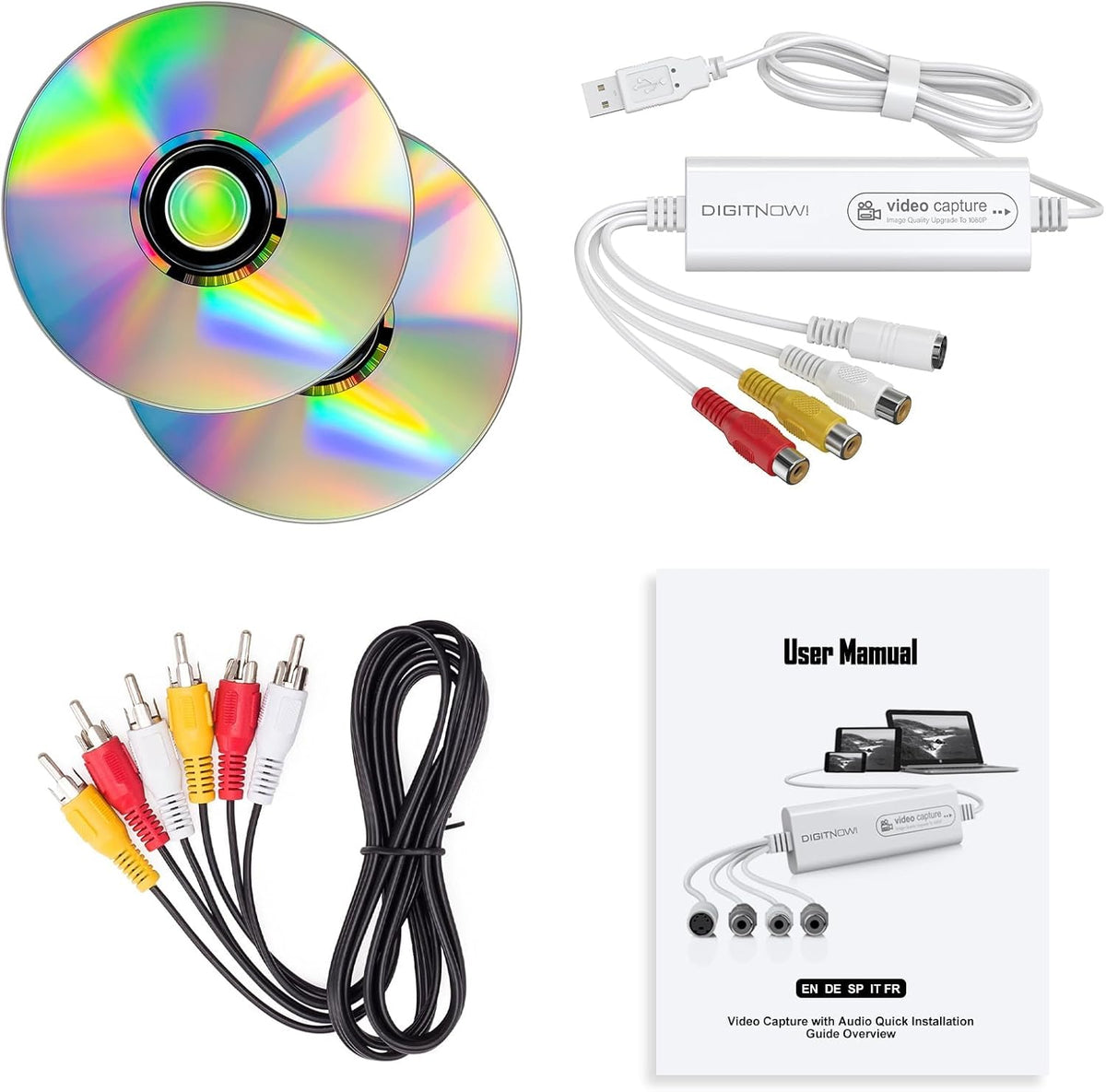 VHS to Digital Converter, USB Video Capture Card, Video Capture Device ...